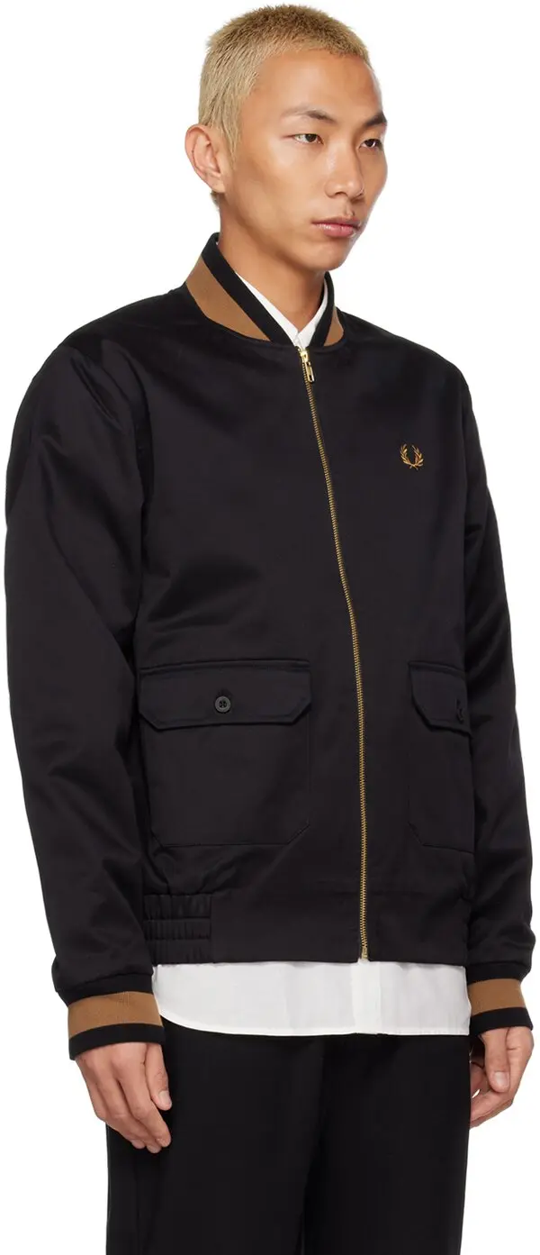 Fred Perry Black J4851 Tennis Bomber Jacket In 102 Black - 67% Off